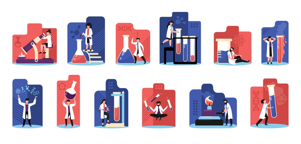 Clinic lab doctor characters science analysis Vector Image