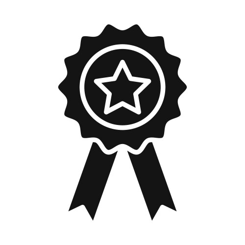 Badge icon set professional certificate ribbon Vector Image