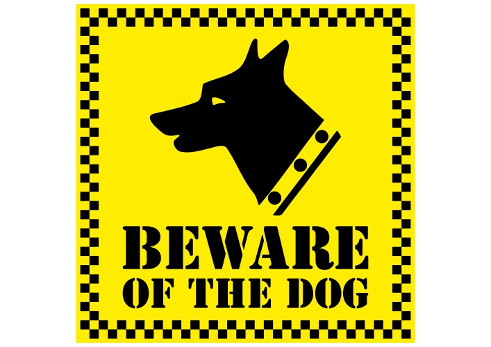 Beware of the dog Royalty Free Vector Image - VectorStock
