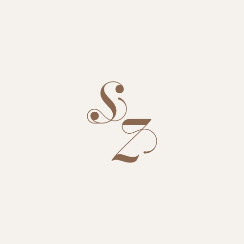 Initial monogram logo wedding concept design Vector Image