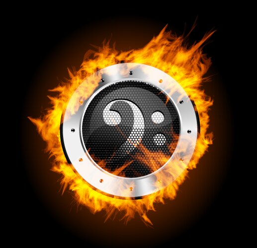 Music speaker on fire Royalty Free Vector Image