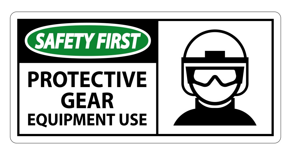 Safety gear required sign Royalty Free Vector Image