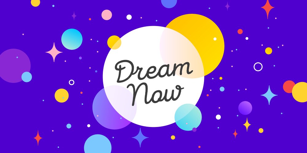 Dream big cute inspirational typographic quote Vector Image