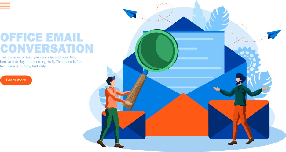 Official mail conversation in team members Vector Image