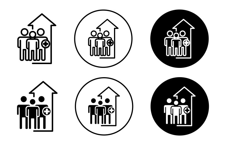 Population growth graph icon logo sign outline Vector Image