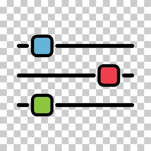 Set of volume mixer icon filter sound symbol Vector Image