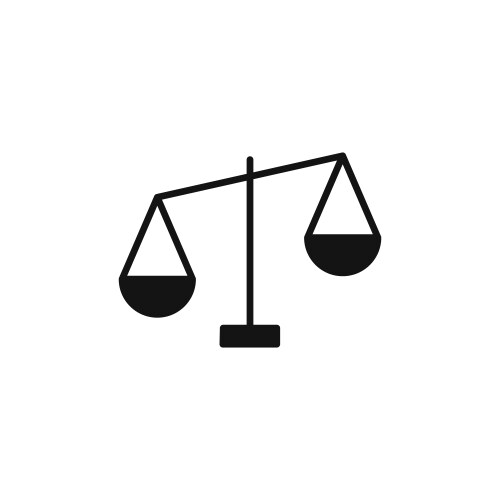 Balance scale icon set justice equal integrity Vector Image