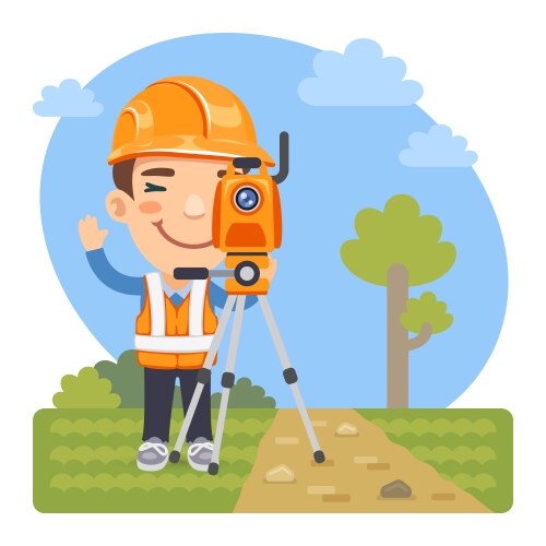 Land survey symbols and equipment Royalty Free Vector Image