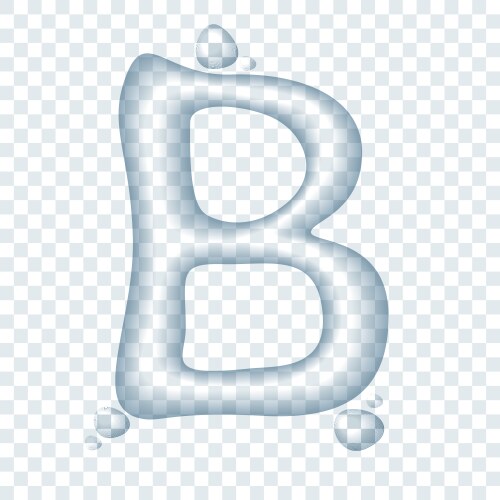 Clear transparent liquid typeface Royalty Free Vector Image