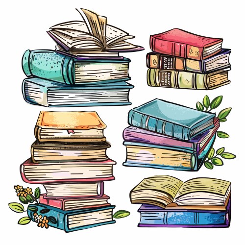 Stack of Books Outline Vector Images (over 3,600)