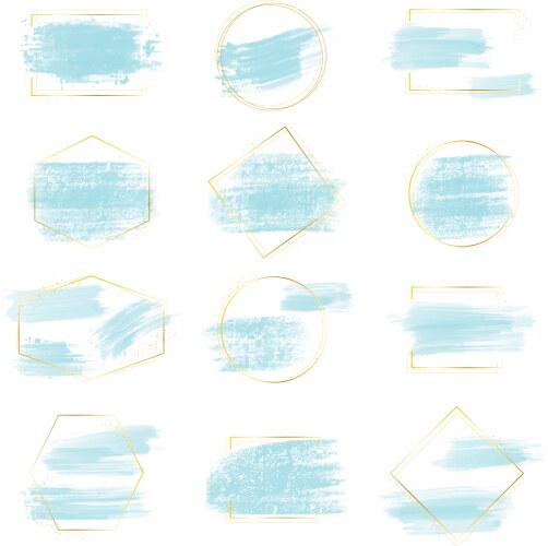 Watercolor brush stroke with line frame Royalty Free Vector