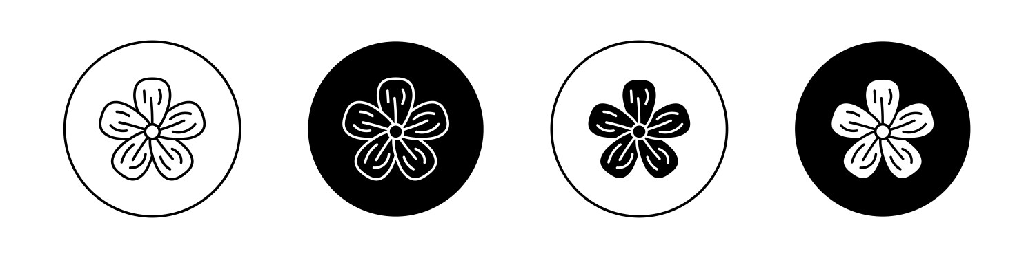 Flax flower icon set flaxseed seed linseed symbol Vector Image