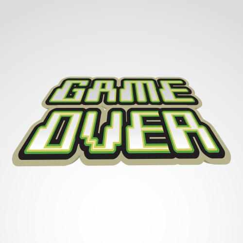 Cartoon game over icon for ui Royalty Free Vector Image
