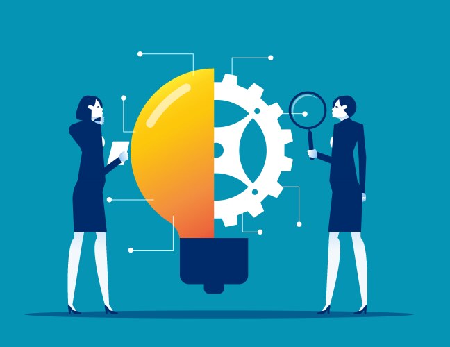 Innovation inspiration vision analysis Royalty Free Vector