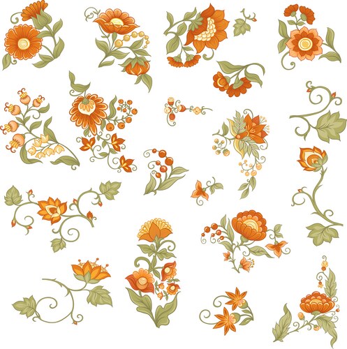 Mughal Pink Floral Motif – Royalty-Free Vector | VectorStock