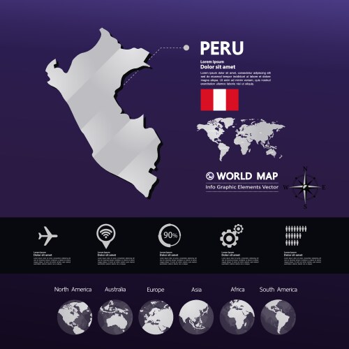 Peru - outline map Royalty Free Vector Image - VectorStock