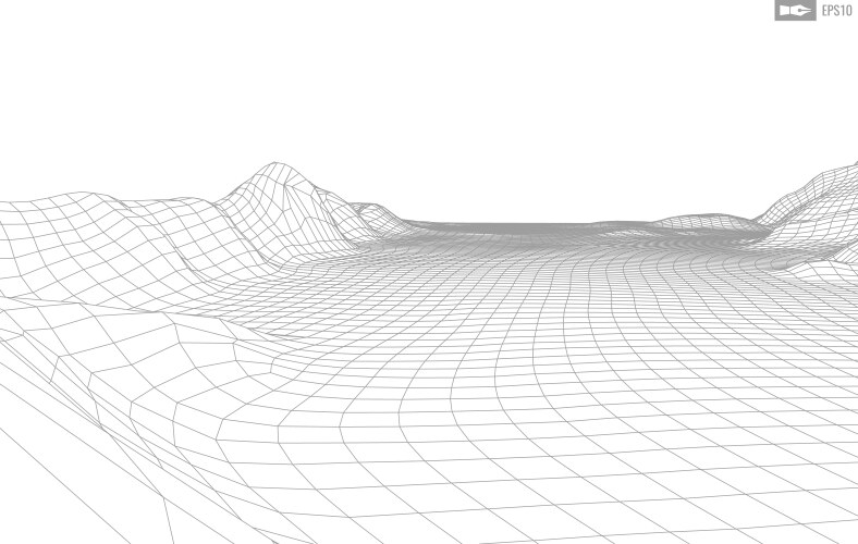 Abstract digital technology black wireframe Vector Image