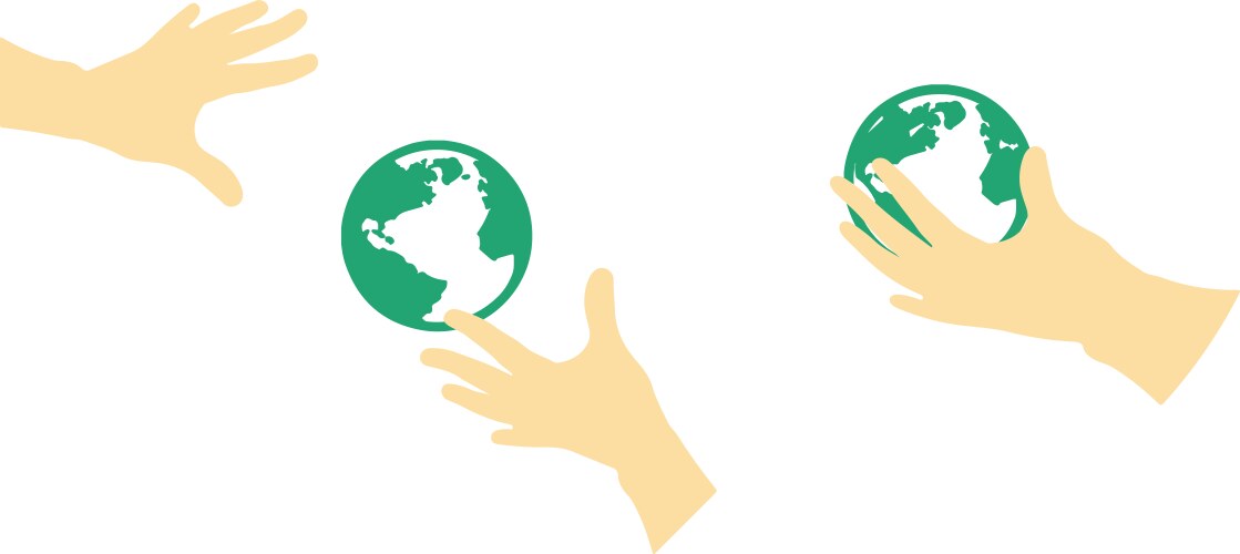 Hand holding globe Royalty Free Vector Image - VectorStock