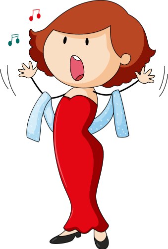 Opera singer cartoon character Royalty Free Vector Image