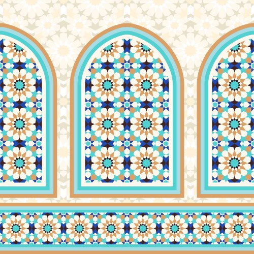 Arch with traditional arabic islamic pattern Vector Image