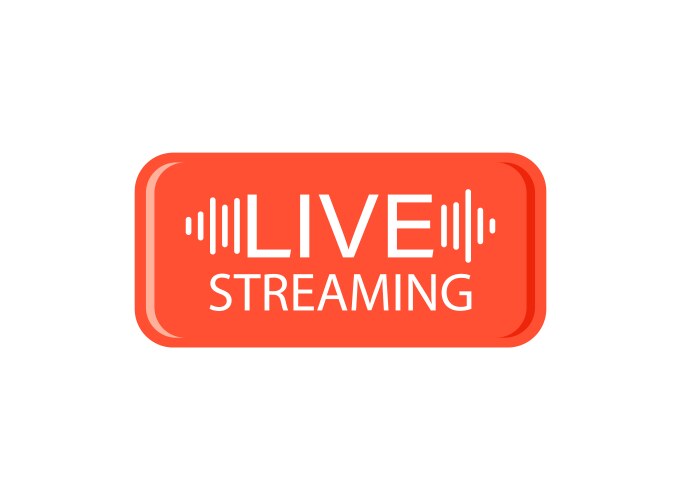 Live stream button icon in flat style webinar Vector Image