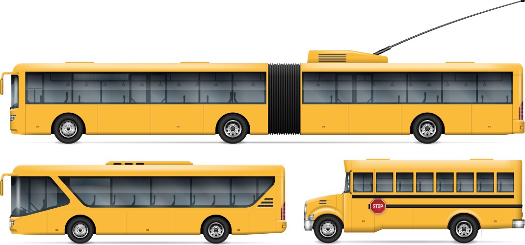 City bus realistic advertising template Royalty Free Vector