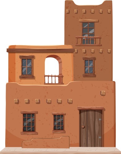A classic mexican adobe house Royalty Free Vector Image