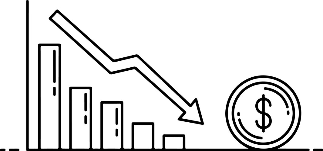 Downward Trend Bar Chart – Royalty-Free Vector | VectorStock