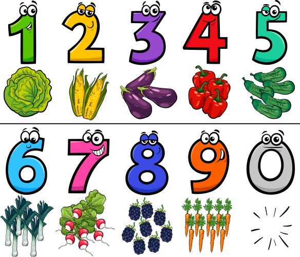 Counting numbers with animals Royalty Free Vector Image
