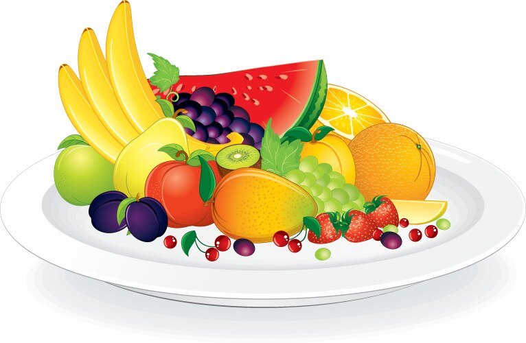 Fruits group cartoon Royalty Free Vector Image