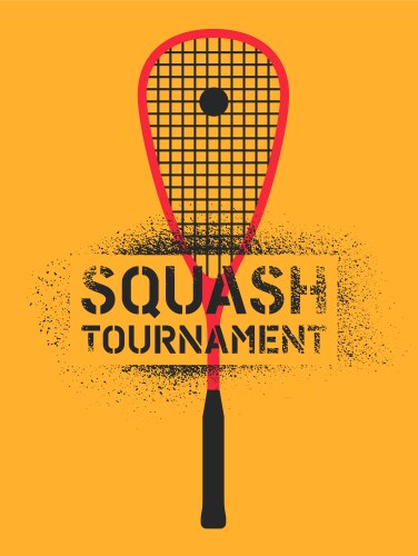 Squash tournament typographical vintage poster Vector Image