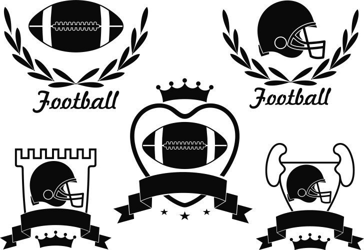 American football set of logos Royalty Free Vector Image