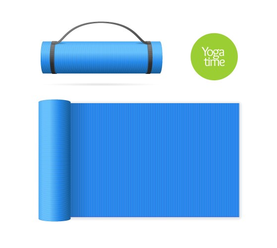 Realistic 3d detailed violet exercise mat set Vector Image