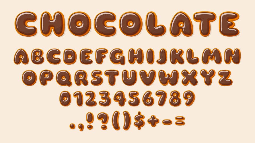 Chocolate pink alphabet Royalty Free Vector Image