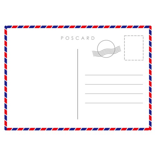 Postcard template paper white texture Royalty Free Vector