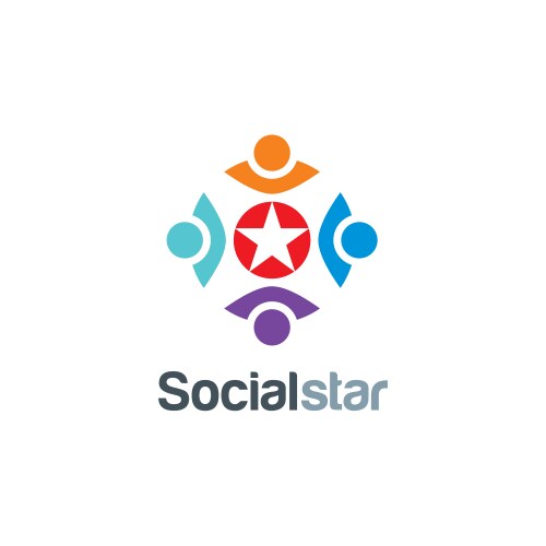 Reaching stars logo design template dream star Vector Image