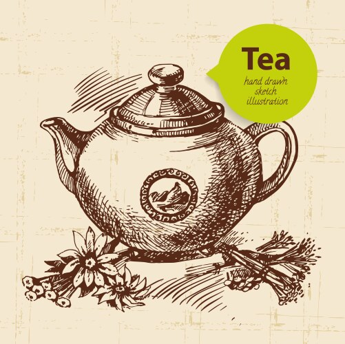 Tea vintage background Royalty Free Vector Image