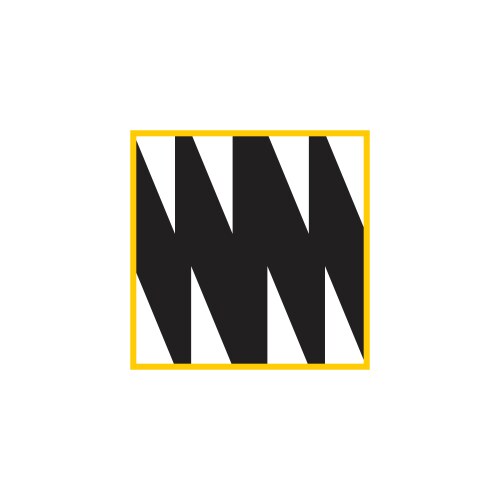 Letter mw simple geometric logo Royalty Free Vector Image