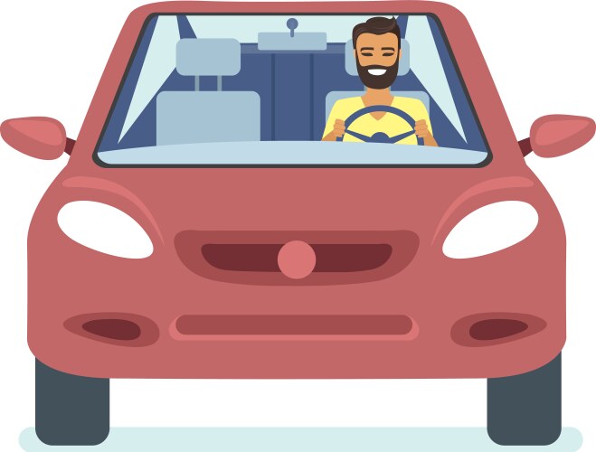 Cartoon Man Driving Car Vector Images (over 5,200)