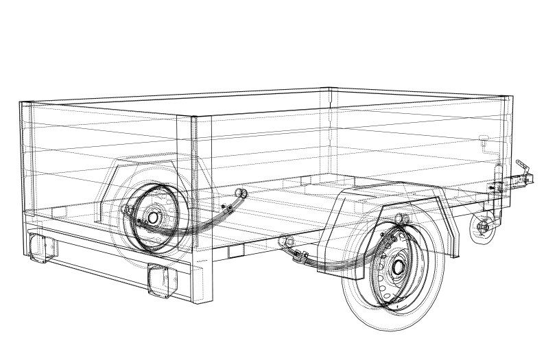 Open trailer sketch Royalty Free Vector Image - VectorStock