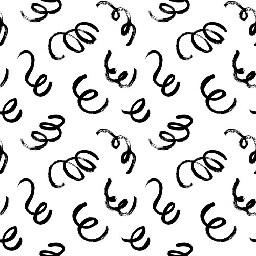 Swirly line curl patterns isolated on white Vector Image