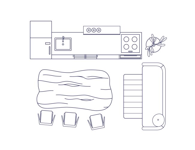 Dining Room Table Top View Vector Images (over 270)