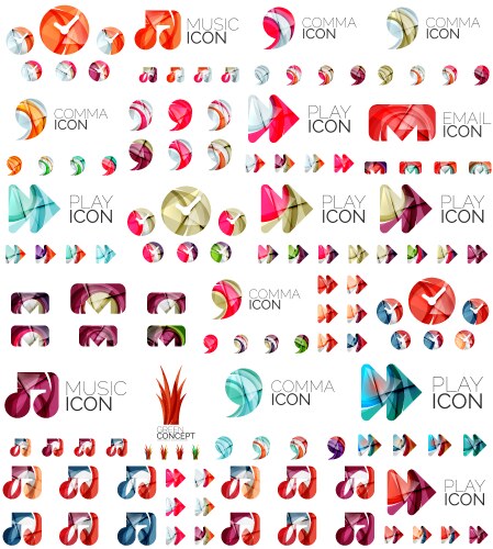 Huge logo mega set Royalty Free Vector Image - VectorStock