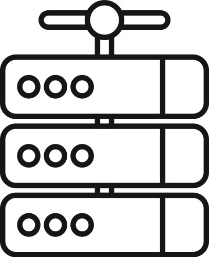 Server room data storage icon showing cloud Vector Image