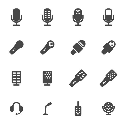 Different microphones icons Royalty Free Vector Image