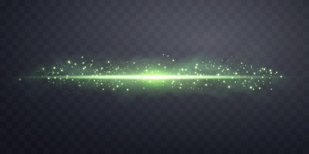 Green lens flare isolated on transparent Vector Image