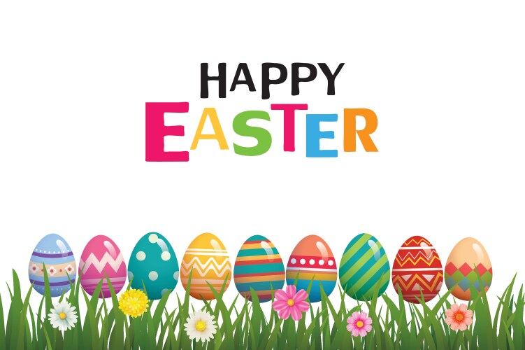 Happy easter egg background template Royalty Free Vector