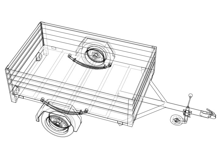 Caravan camper trailer color sketch Royalty Free Vector