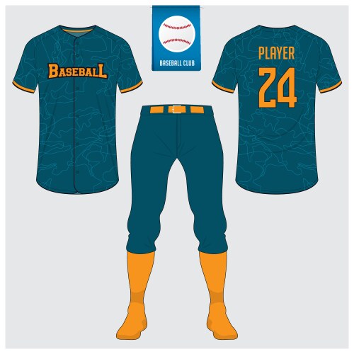 Baseball uniform mockup template design Royalty Free Vector
