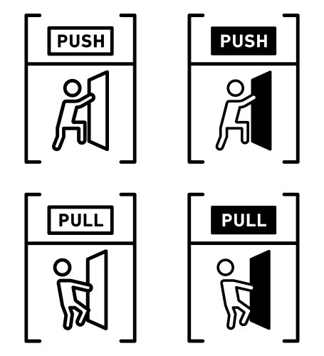 Pull Push Door Sign Vector Images (over 130)